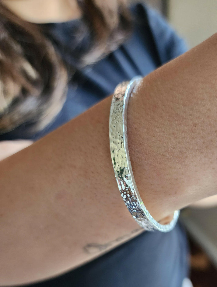 Unisex Hammered Cuff Bracelet, MITHRA