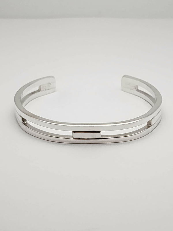 Men's Silver Cuff Bracelet, ARMAN