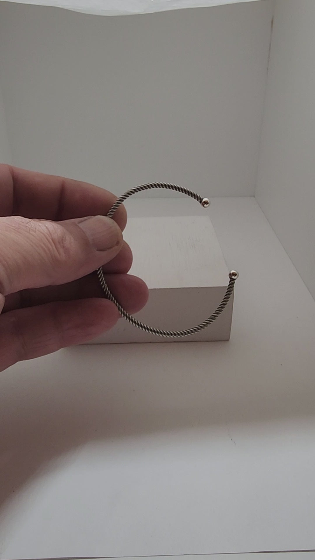 Twisted Silver Wier Cuff Bracelet